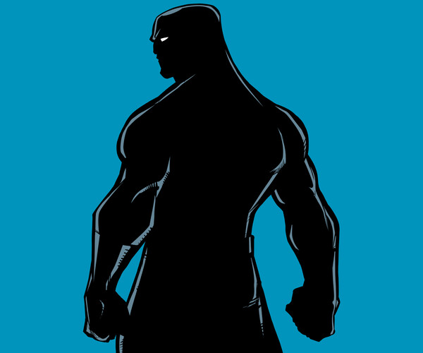 ArtStation - Superhero Back Battle Mode Silhouette | Artworks