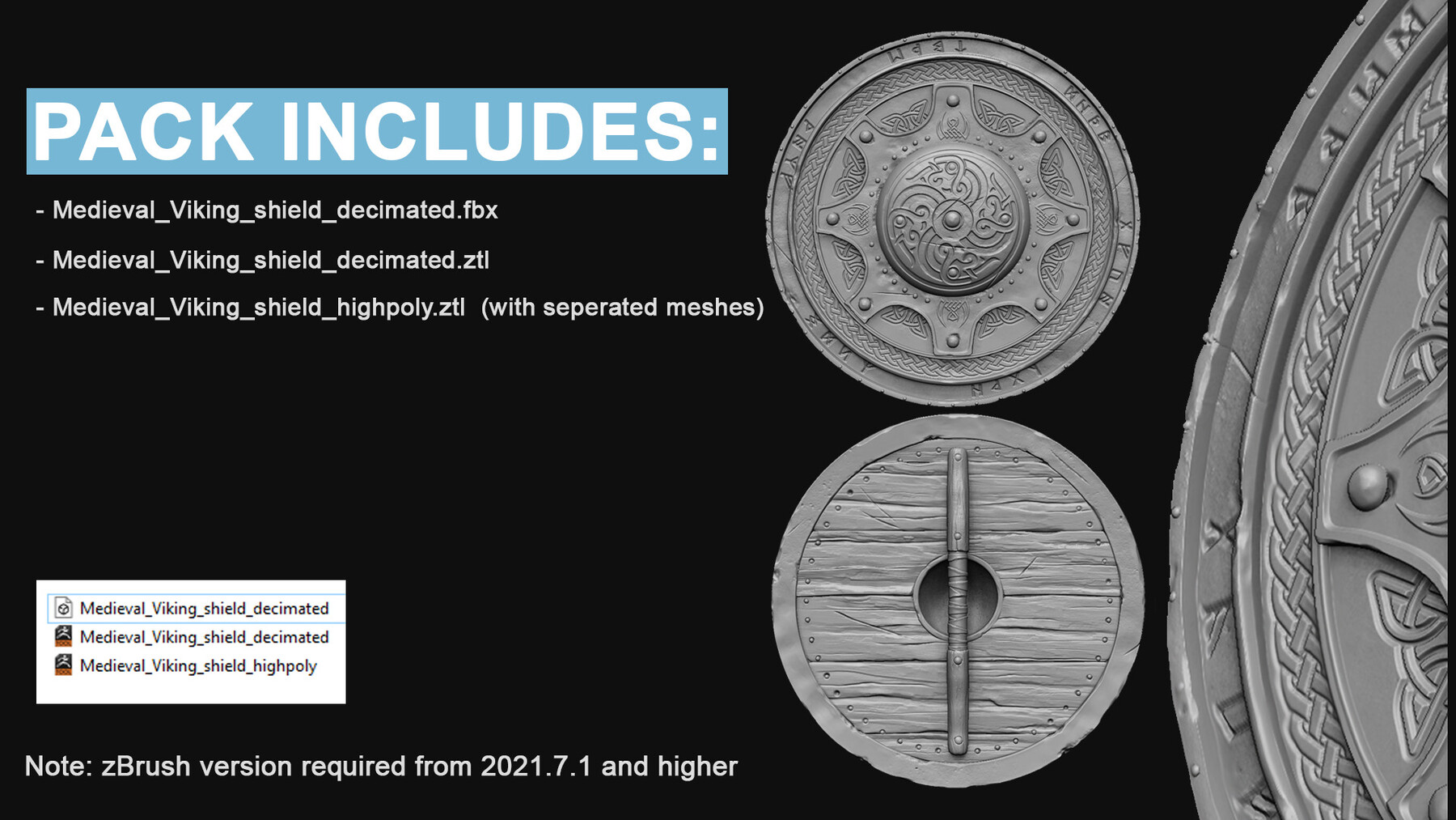 ArtStation - [HIGHPOLY] Medieval Viking shield | Game Assets