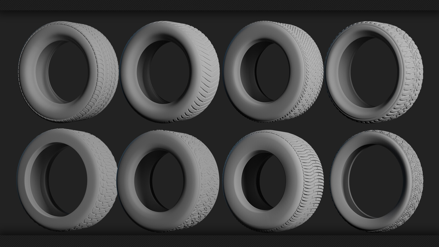 ArtStation - 40 Tires & Rims 3D Model (Game-Ready) | Game Assets