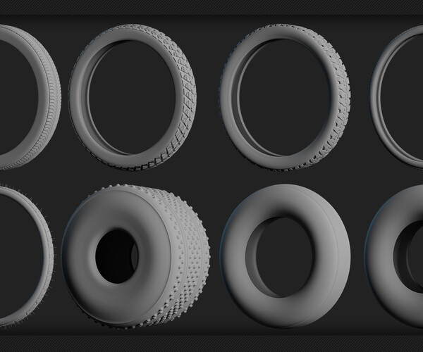 ArtStation - 40 Tires & Rims 3D Model (Game-Ready) | Game Assets