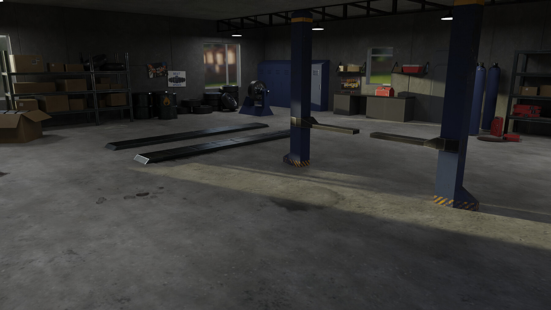 ArtStation - Garage low poly pack | Game Assets