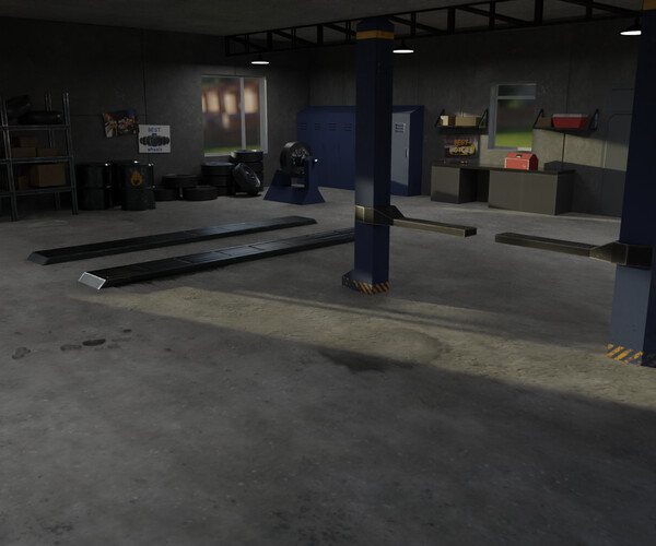 ArtStation - Garage low poly pack | Game Assets