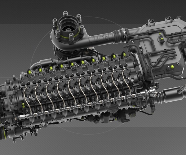 ArtStation - Colossus 10 cylinder diesel engine | Resources