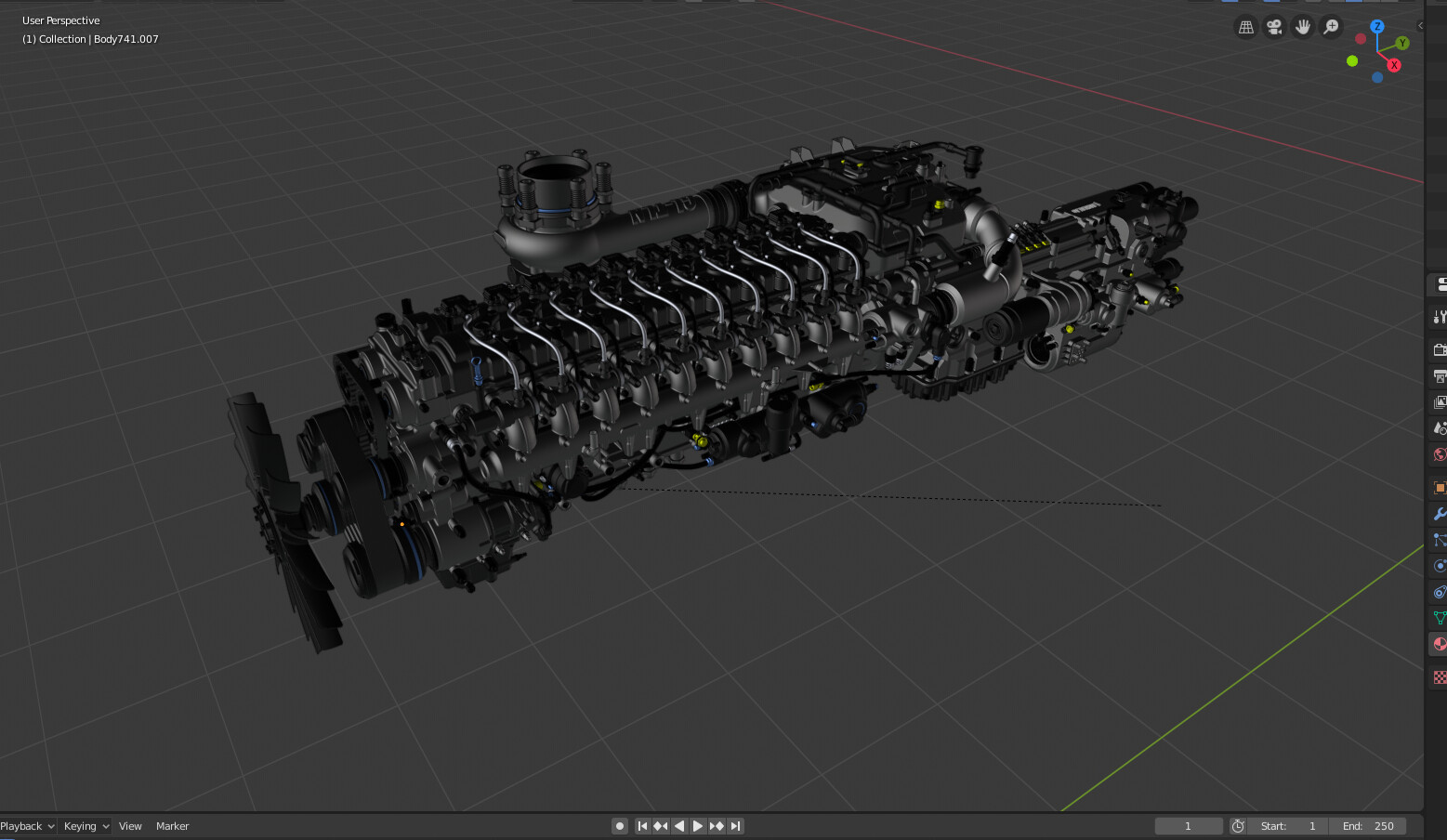 ArtStation - Colossus 10 cylinder diesel engine | Resources