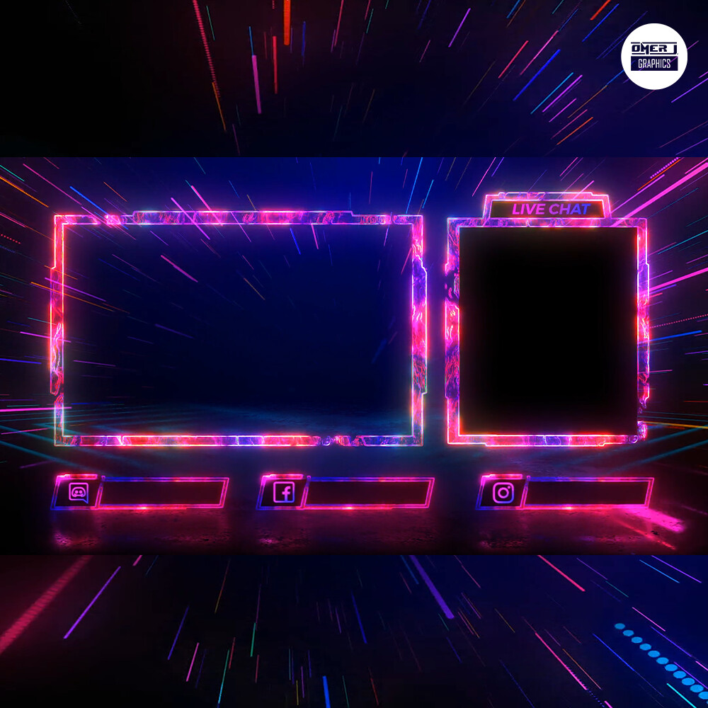 ArtStation - Animated Gaming Overlay - Facebook, YouTube, Twitch - OBS ...