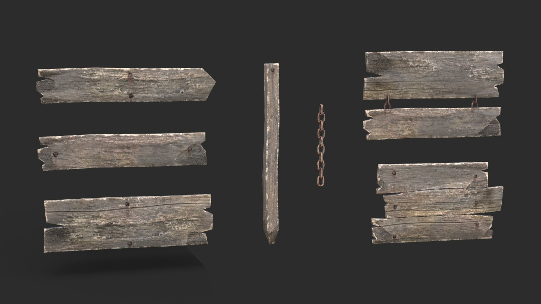 ArtStation - Old Wooden Signs | Game Assets