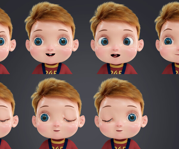ArtStation - Cartoon Fur Baby Boy Cute Character Rigged | Game Assets
