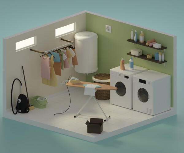 ArtStation - Laundry room | Game Assets