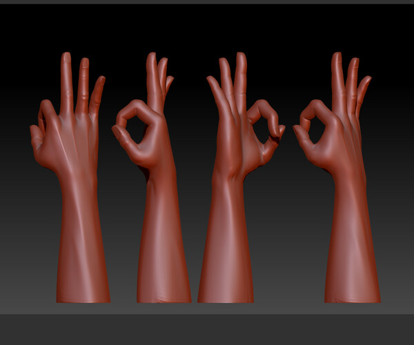 ArtStation - Beauty OK gesture model download womens hand posture hand ...