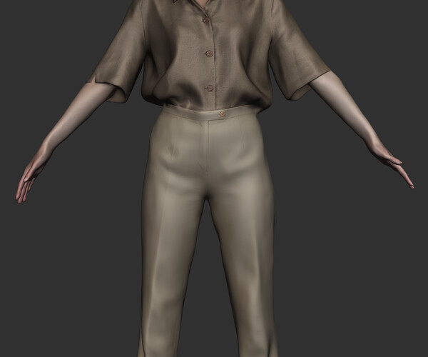 ArtStation - Beautiful woman in brown shirt ready for animation 336 ...