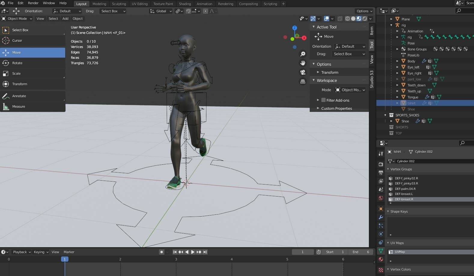 ArtStation - Woman mannequin V3 Rigged in Blender | Game Assets