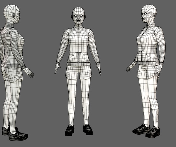 ArtStation - Woman mannequin V1 Rigged in Blender | Game Assets
