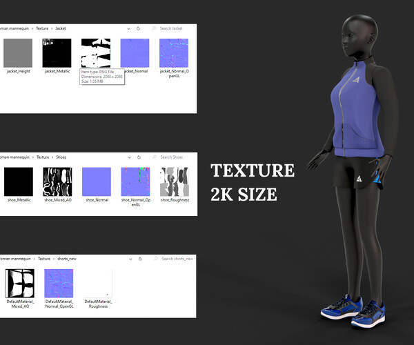 ArtStation - Woman mannequin V1 Rigged in Blender | Game Assets