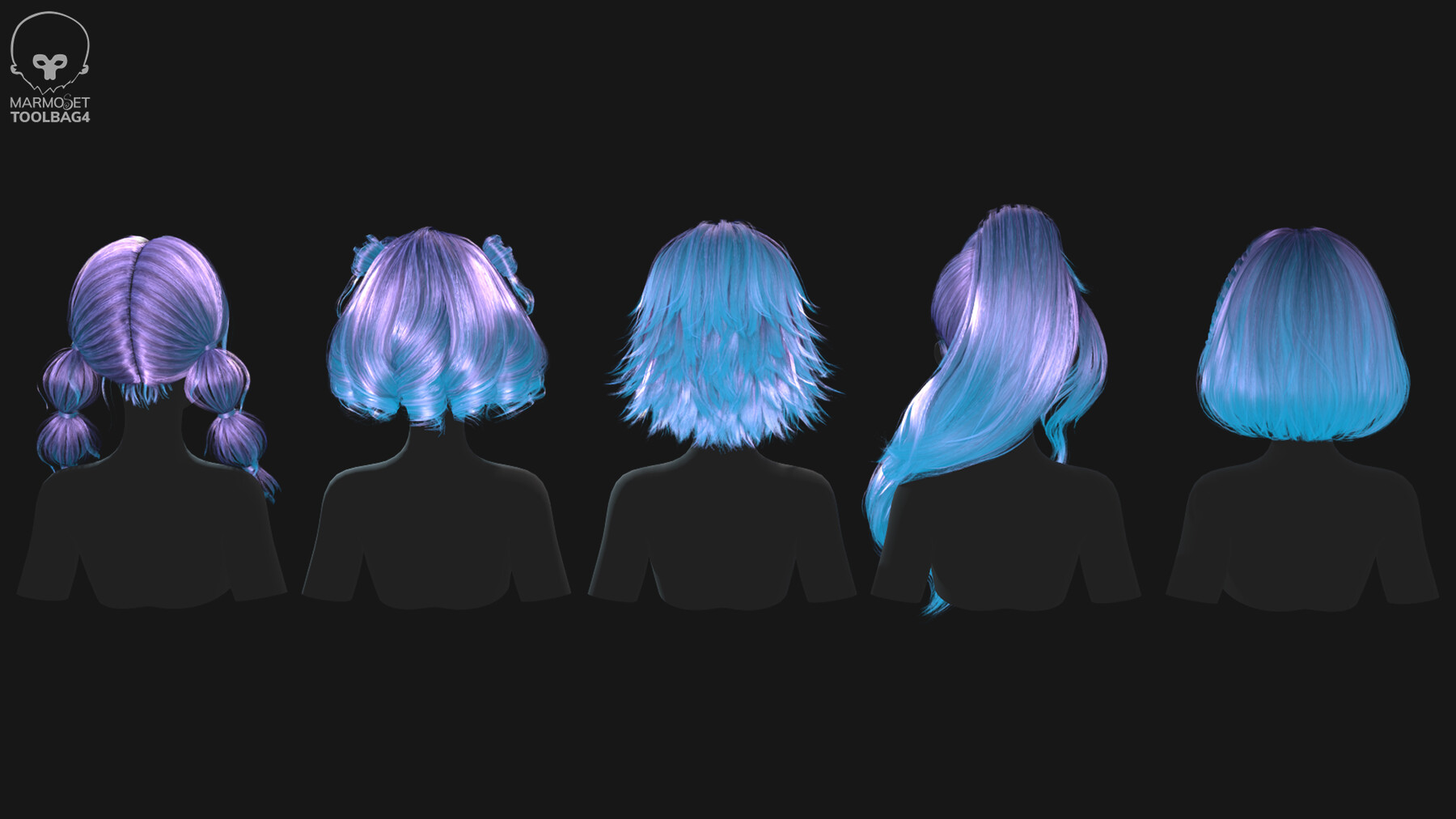 ArtStation - Stylized Hairstyle Pack Vol2 (5 pieces). Low-poly / Game ...