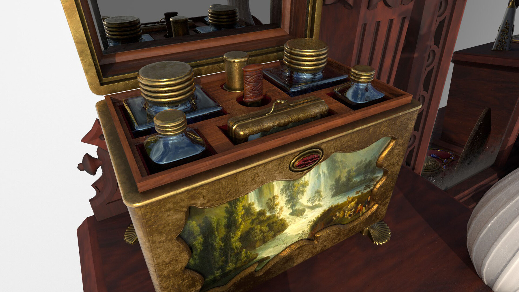 ArtStation - Victorian dressing table (openable) | Game Assets