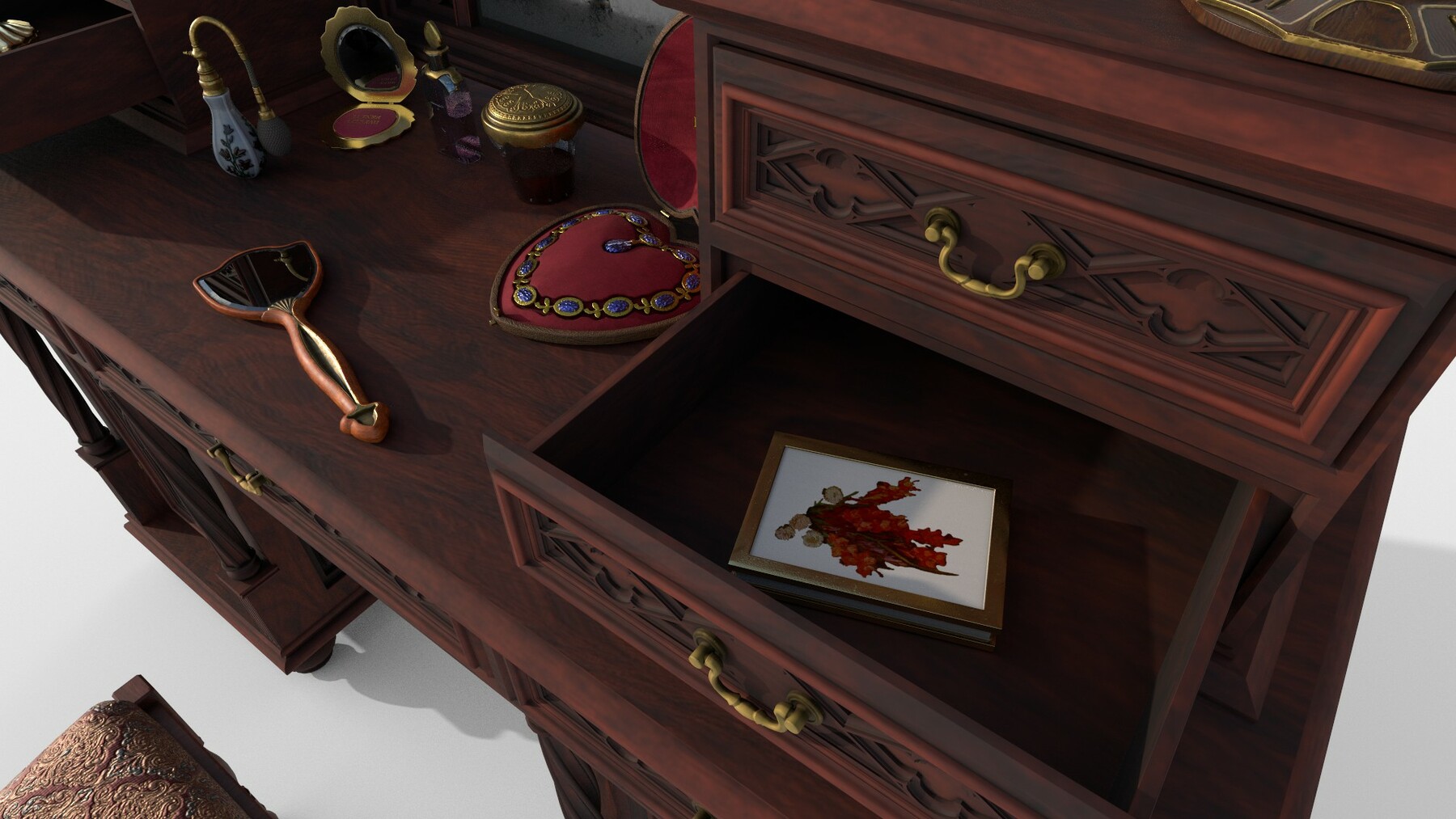 ArtStation - Victorian dressing table (openable) | Game Assets