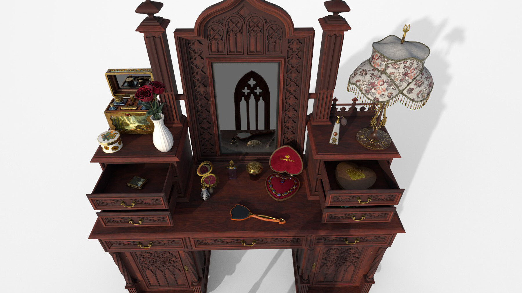ArtStation - Victorian dressing table (openable) | Game Assets