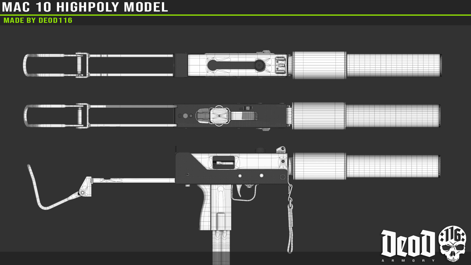 ArtStation - MAC 10 Highpoly model | Resources