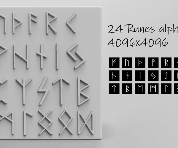 ArtStation - 24 Futhark Runes Alpha Pack | Brushes