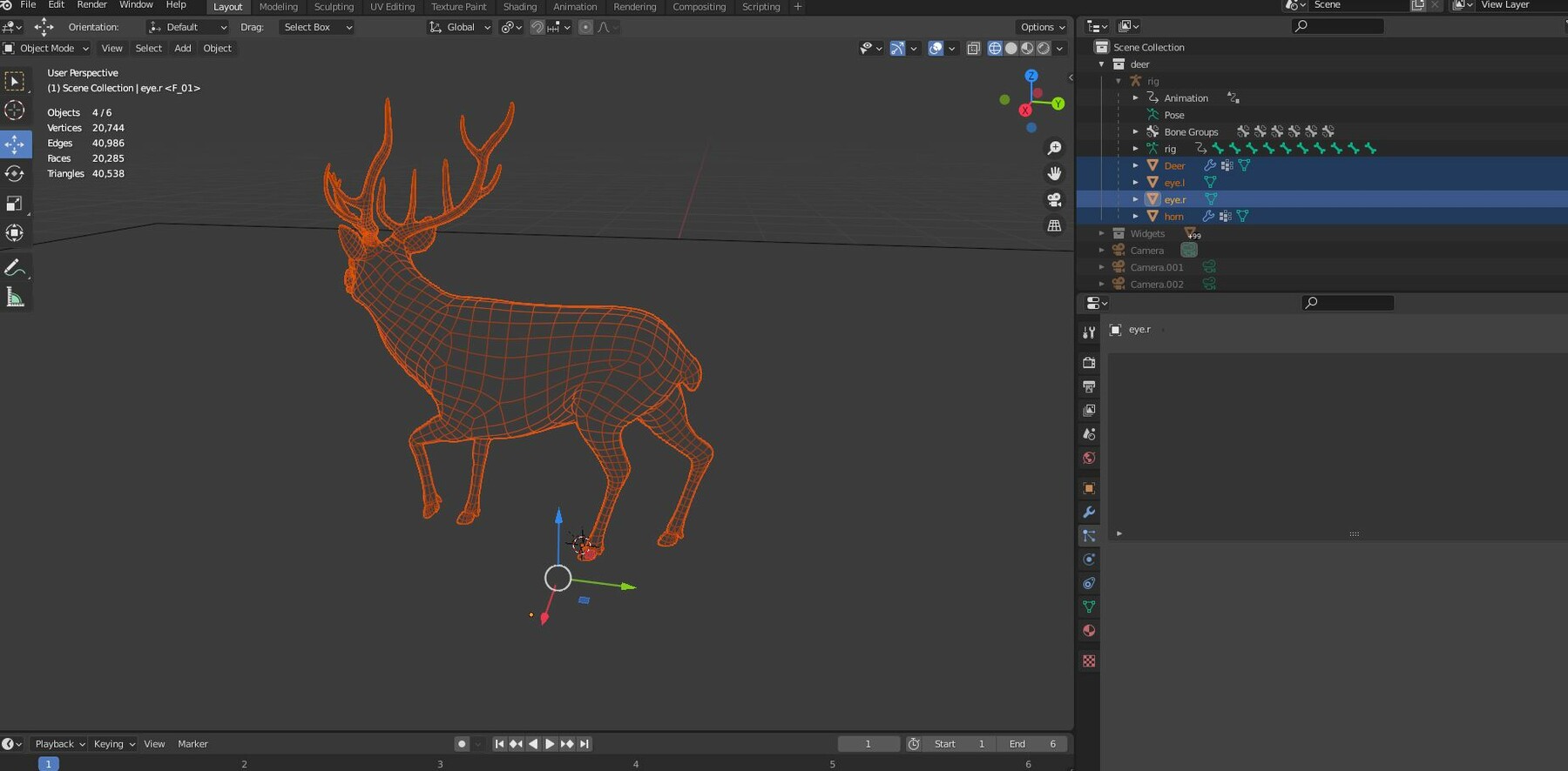 ArtStation - Fur Stag Deer Rigged Blender | Game Assets