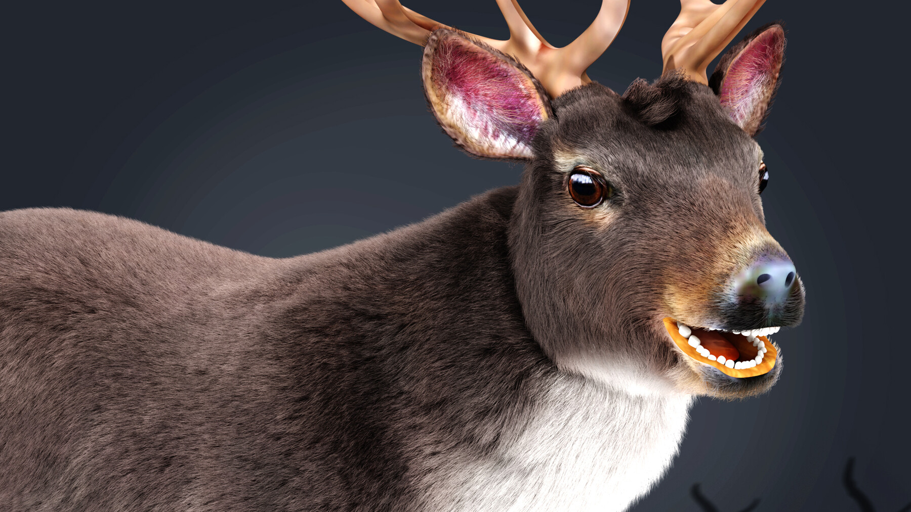 ArtStation - Fur Rigged Gray Deer Stag | Game Assets