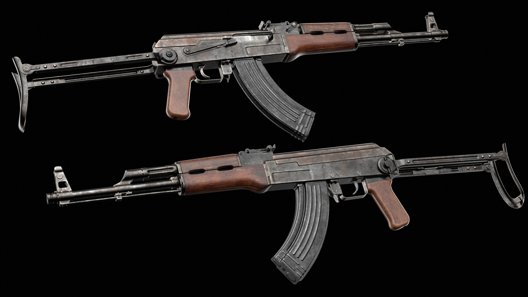 ArtStation - AK-47 / AKS Kalashnikov Assault Rifles (Game Ready) | Game ...