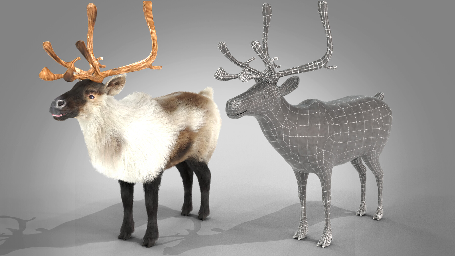 ArtStation - Fur Reindeer Rigged Blender | Game Assets
