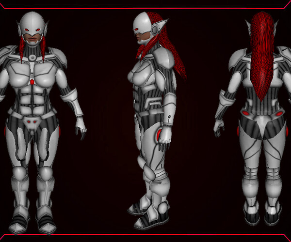 ArtStation - "Female Space Elf" --Rigged Ready for Games-- | Game Assets