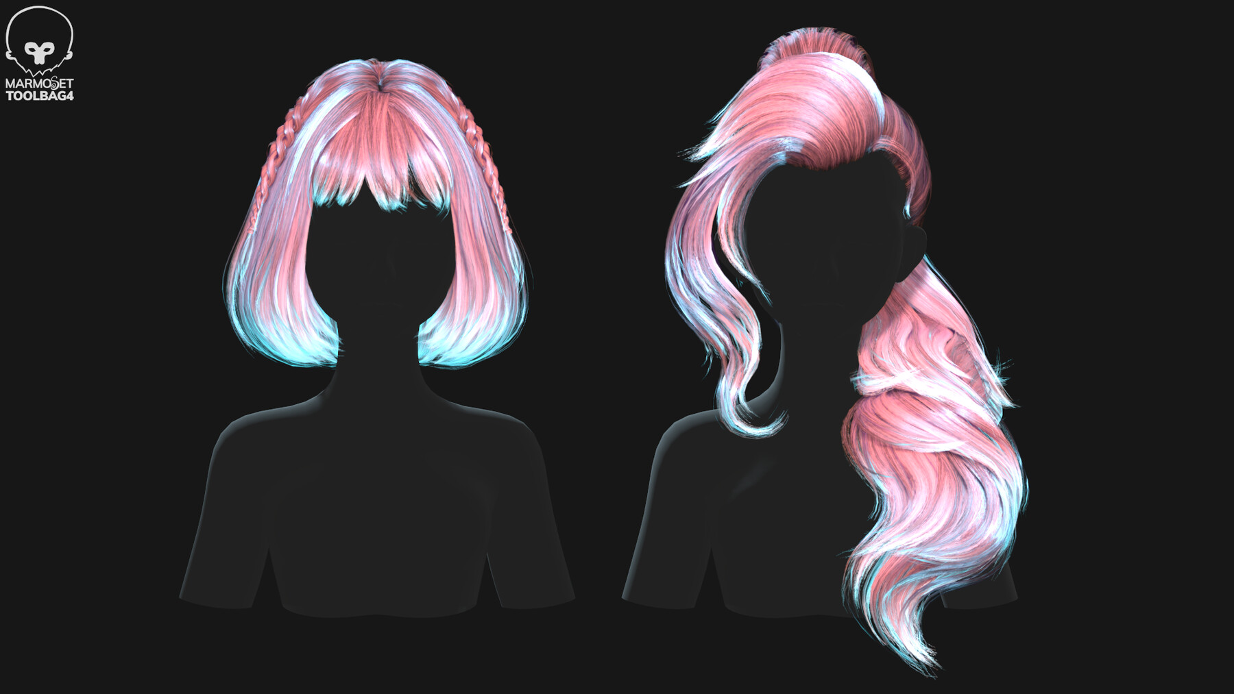 ArtStation - Stylized Hairstyle Pack (10 pieces). Low-poly / Game-ready ...