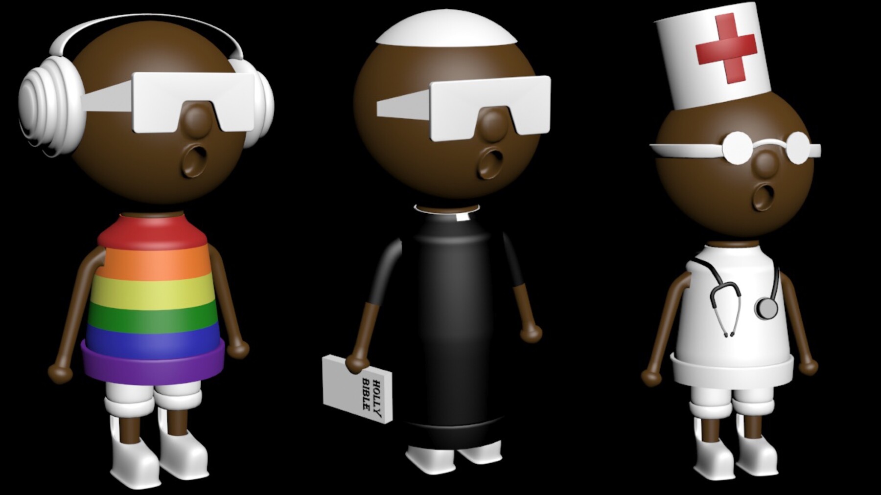 ArtStation - Collection of seven 3D models of the toys "Chocolate man ...