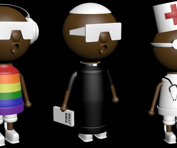 ArtStation - Collection of seven 3D models of the toys "Chocolate man ...