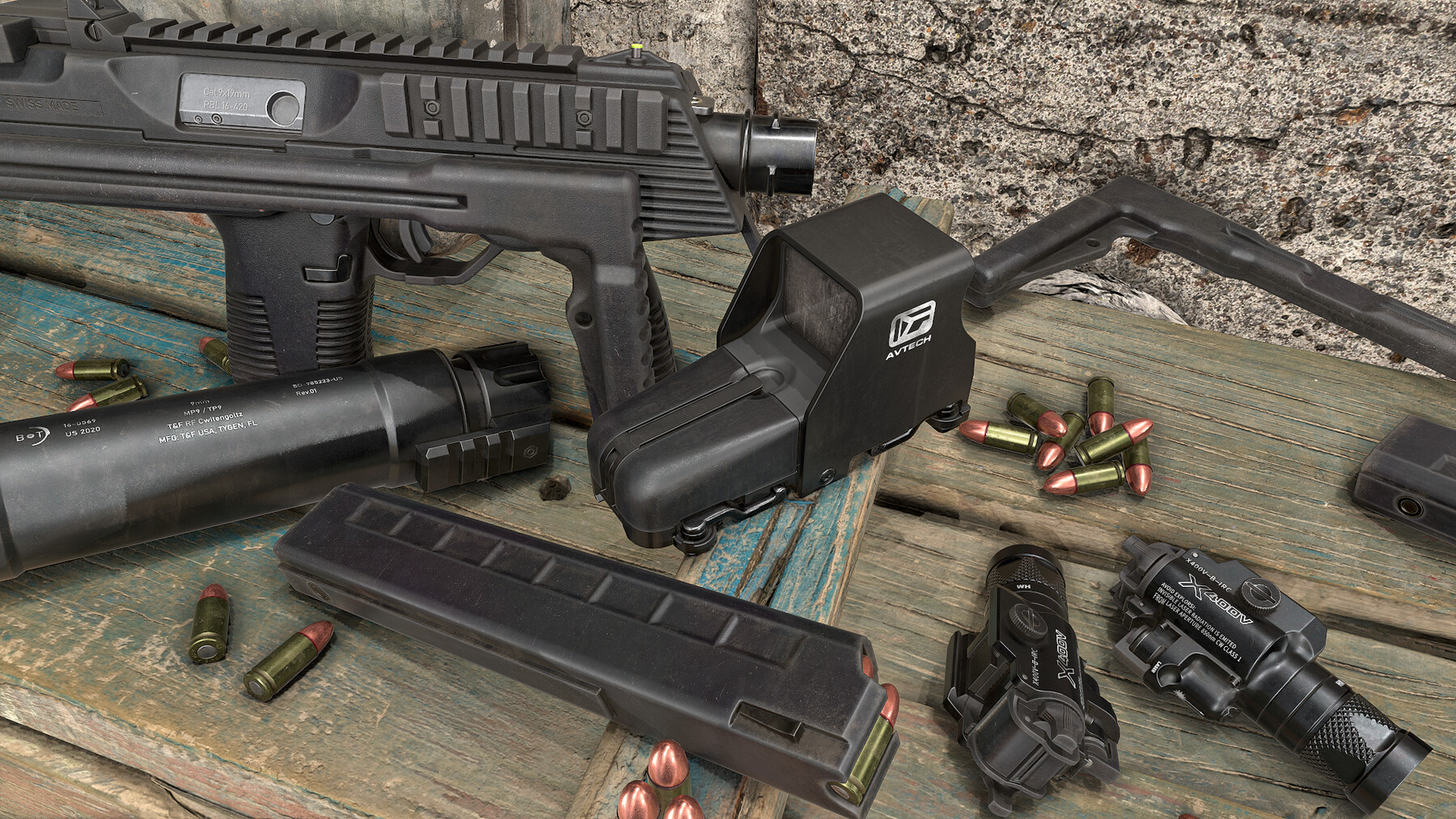 ArtStation - MP9 SUBMACHINE GUN | Game Assets