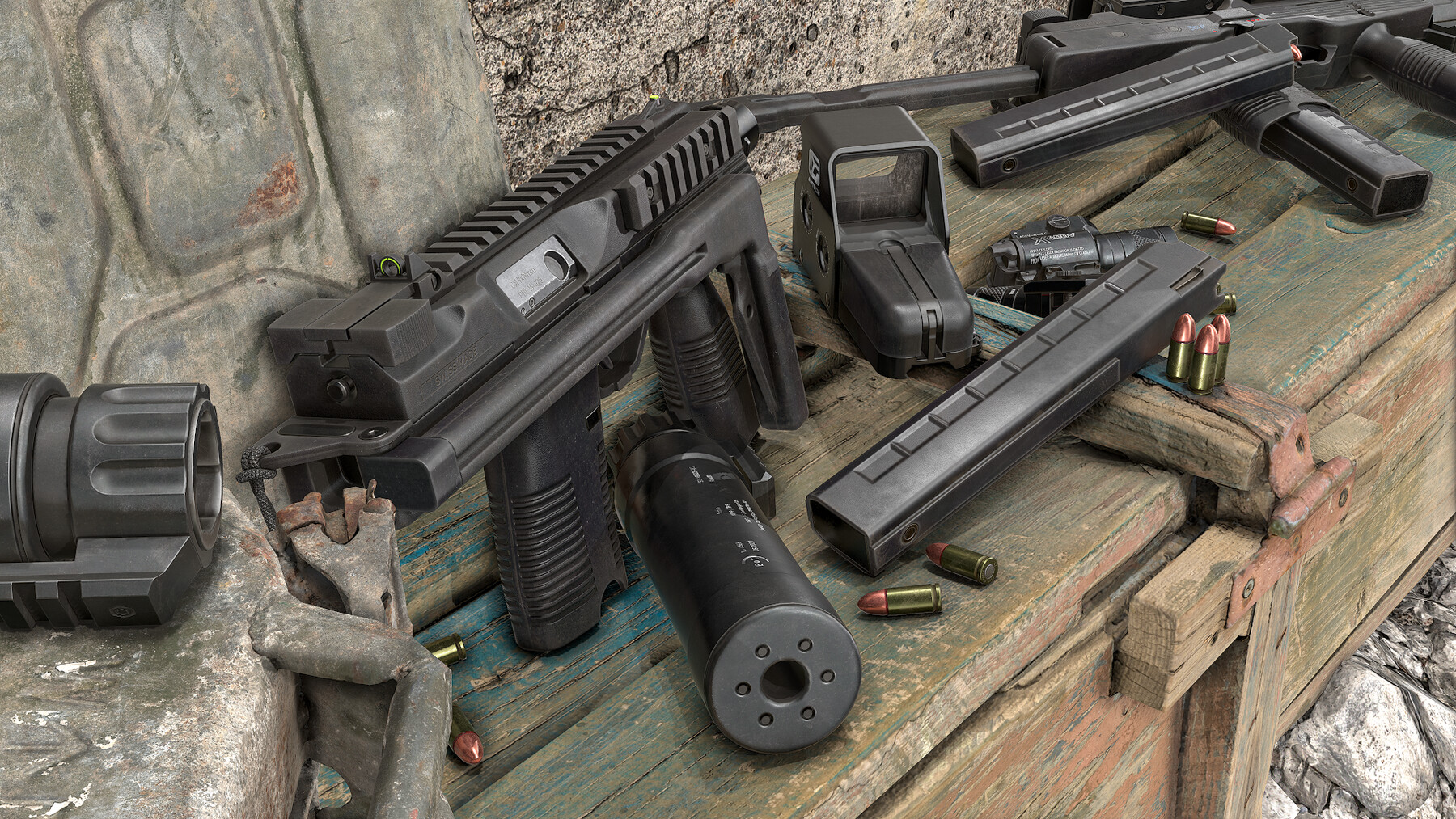 ArtStation - MP9 SUBMACHINE GUN | Game Assets