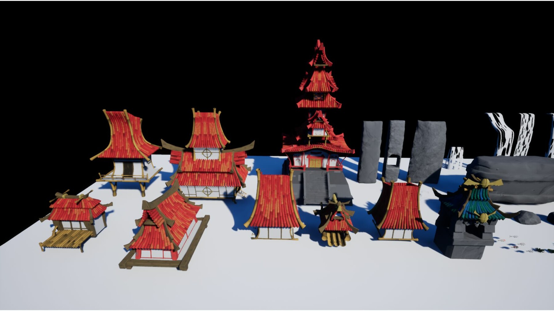 ArtStation - Stylized Japanese Mountain Shrine | Game Assets