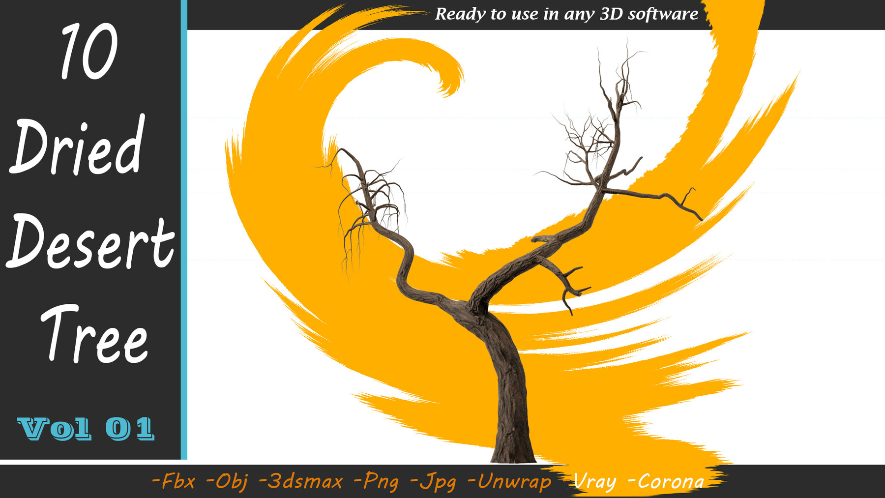 ArtStation - 10 Dried desert tree Vol 01 | Game Assets