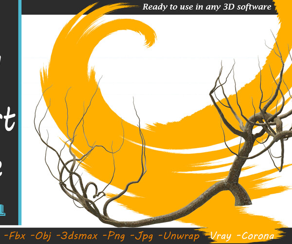 ArtStation - 10 Dried desert tree Vol 01 | Game Assets