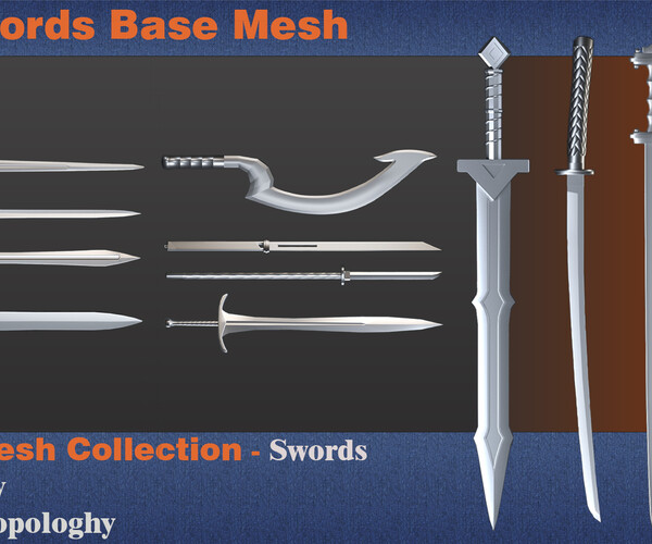 ArtStation - 22 Assets Game Base Mesh Swords - Vol 1 | Game Assets