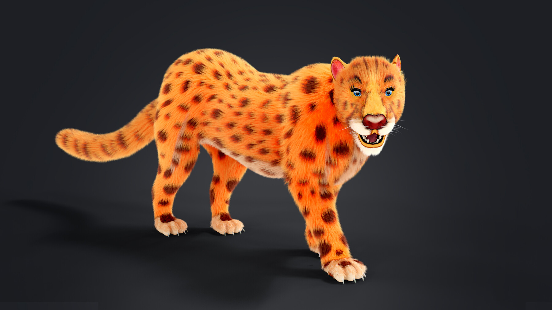 ArtStation - Fur Female Leopard Rigged | Game Assets