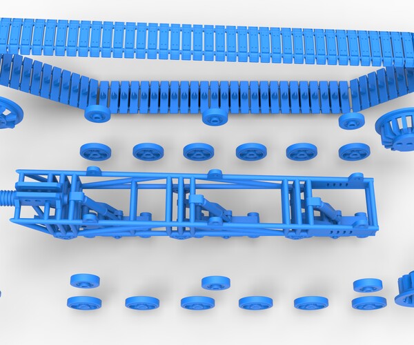 ArtStation - 3D printable Diecast Track chassis Scale 1 to 25 | Resources