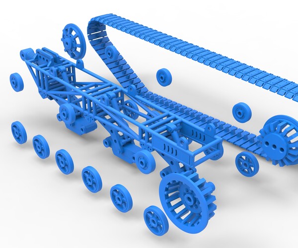 ArtStation - 3D printable Diecast Track chassis Scale 1 to 25 | Resources