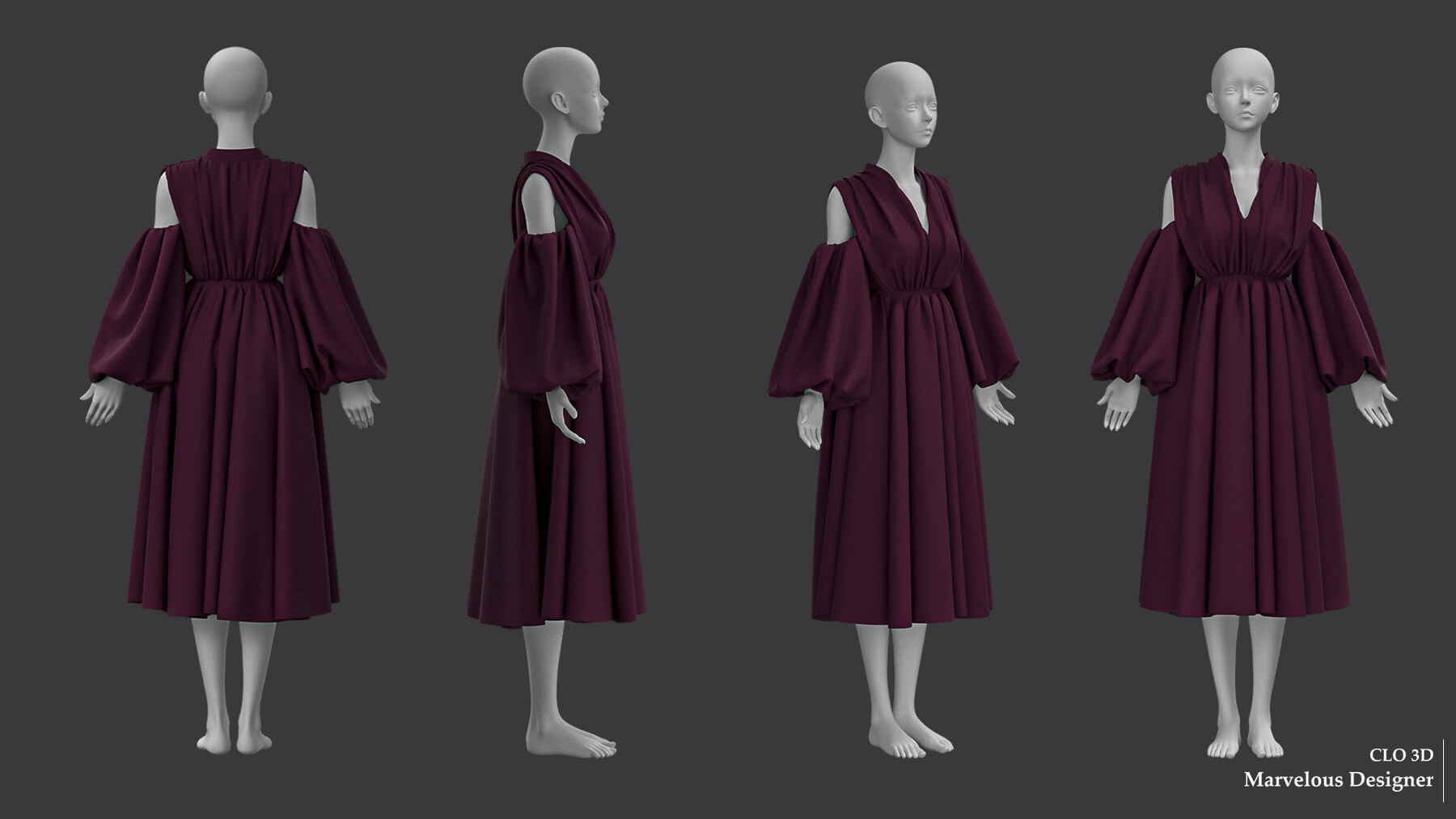 ArtStation - Female draped dress / Marvelous Designer/Clo3D project ...