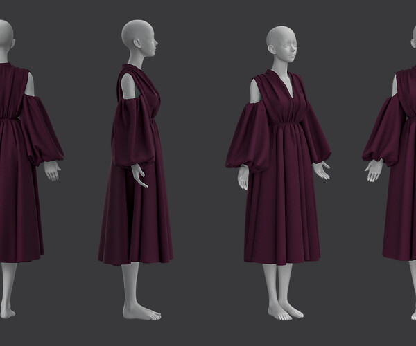 ArtStation - Female draped dress / Marvelous Designer/Clo3D project ...