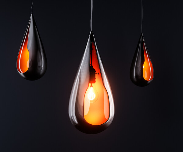 ArtStation - Drop Shaped Hanging Lamp (Eevee) By Iqonic Design | Resources