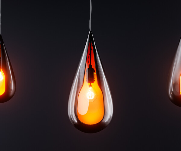 ArtStation - Drop Shaped Hanging Lamp (Eevee) By Iqonic Design | Resources