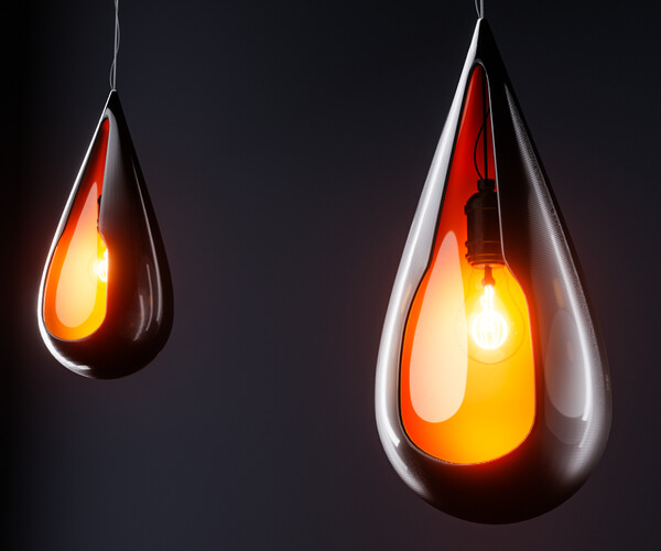 ArtStation - Drop Shaped Hanging Lamp (Eevee) By Iqonic Design | Resources
