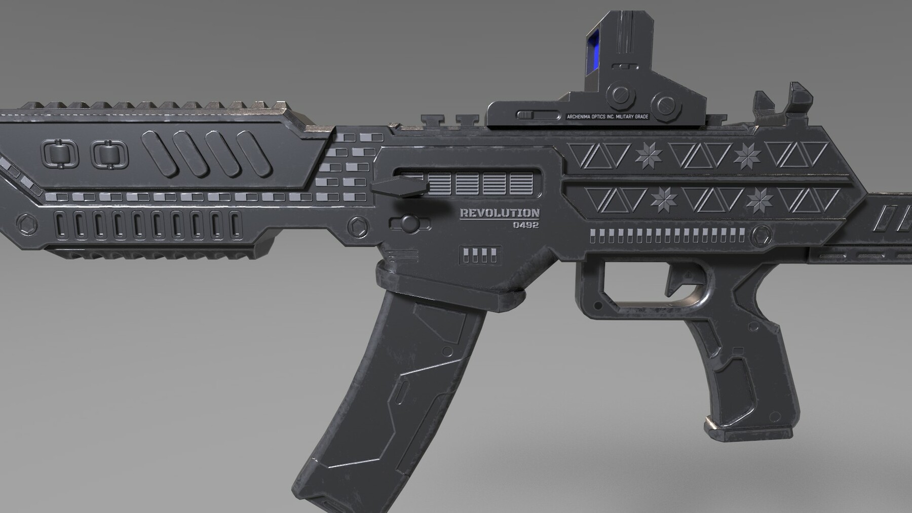 ArtStation - Machine Gun - Revolution 0492 - Color Black | Game Assets