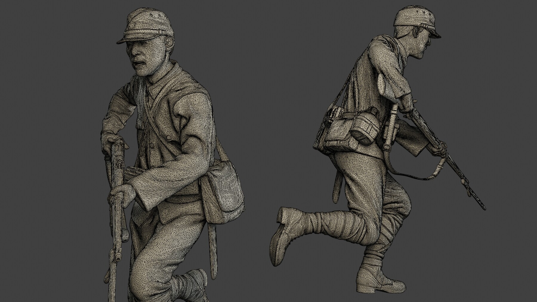 ArtStation - Japanese soldier ww2 Attack3 J2 | Resources
