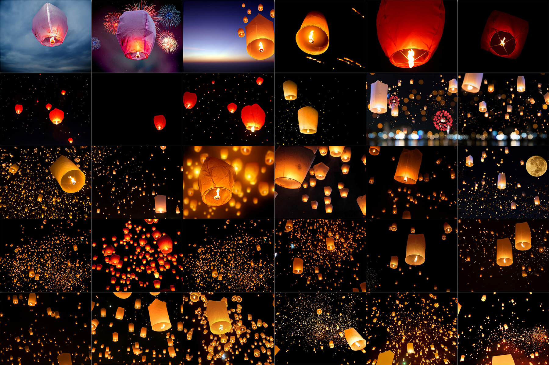 ArtStation - 80 Sky Lanterns Overlays, Sky lanterns festival, Flying ...