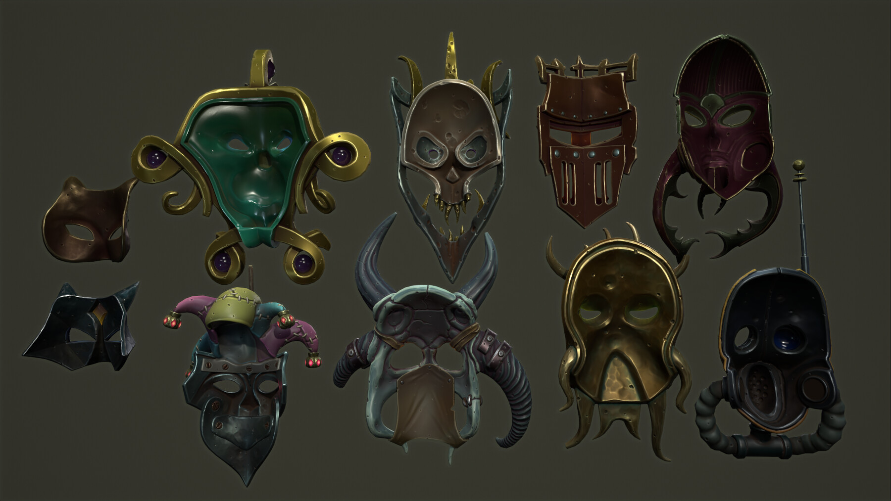 ArtStation - Fantasy masks 2 collection | Game Assets