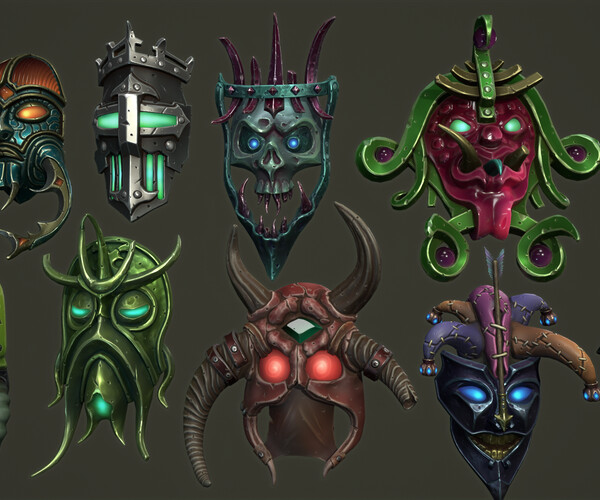 ArtStation - Fantasy masks 2 collection | Game Assets